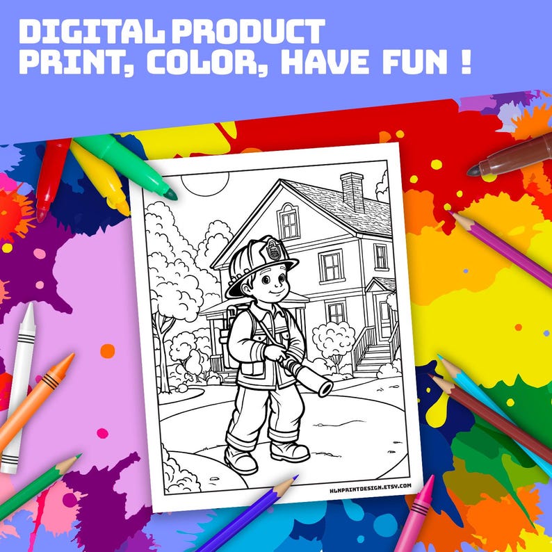 15 Firefighter Printable Coloring Pages for Children With Models, Easy ...
