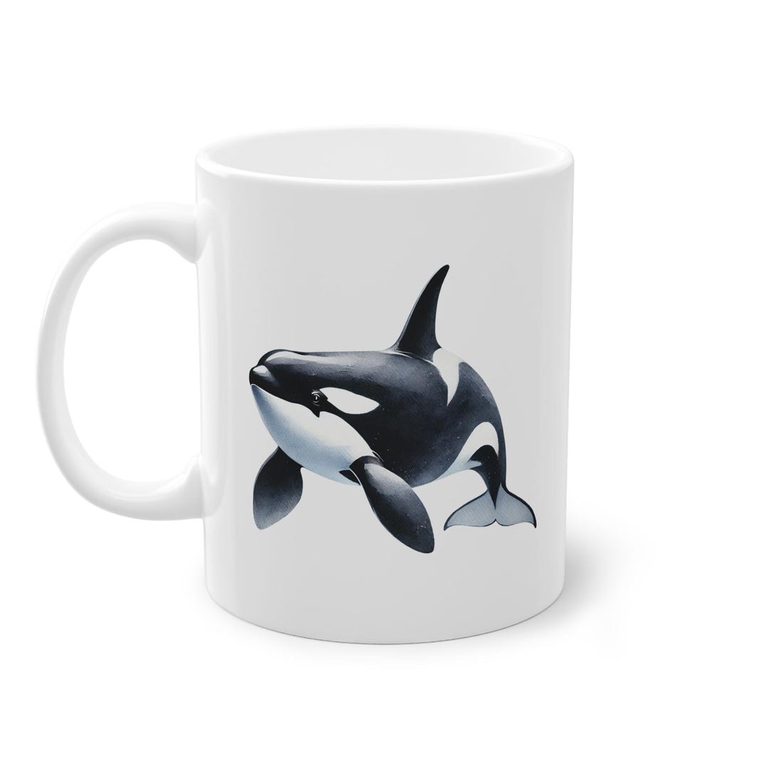 Orca Mug | Watercolor Animal Personalized Mug Ceramic With Animal Motif ...