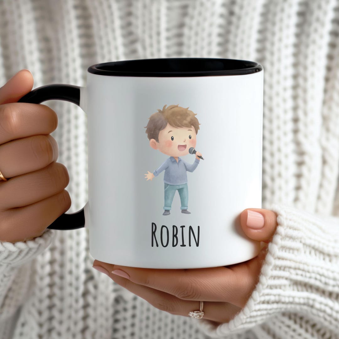 Personalized Mug Singer Motif, Name Mug, Gift Idea for Music Lovers ...