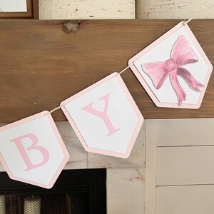 Pink Oh Baby Bow Garland | Shower Decor, Baby Shower Banner, Welcome ...
