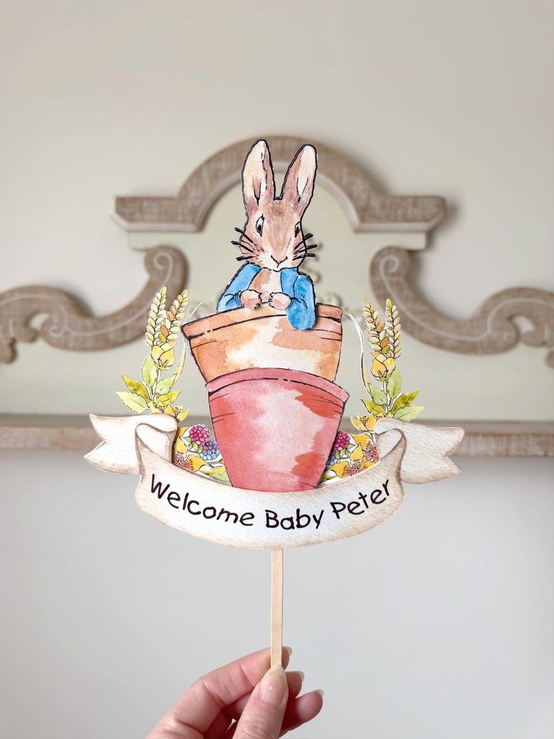 Peter Rabbit Personalized Cake Topper | Beatrix Potter Baby Shower ...
