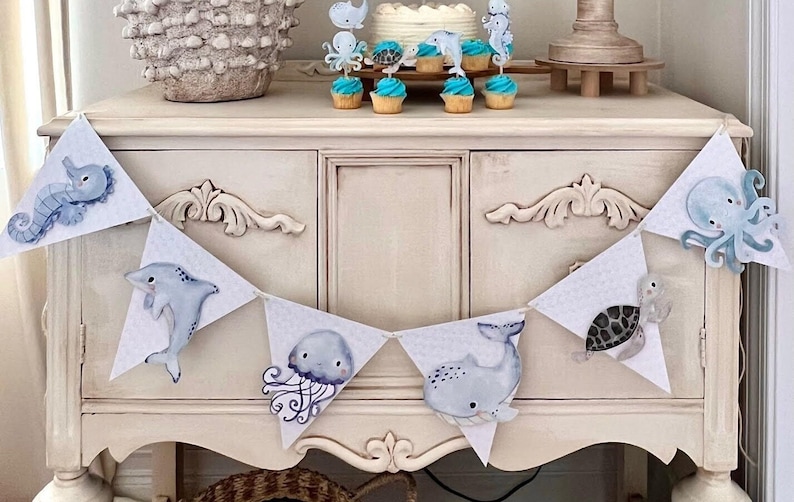 Under the Sea Garland | Baby Shower Decor, Birthday Party Banner, Ocean ...
