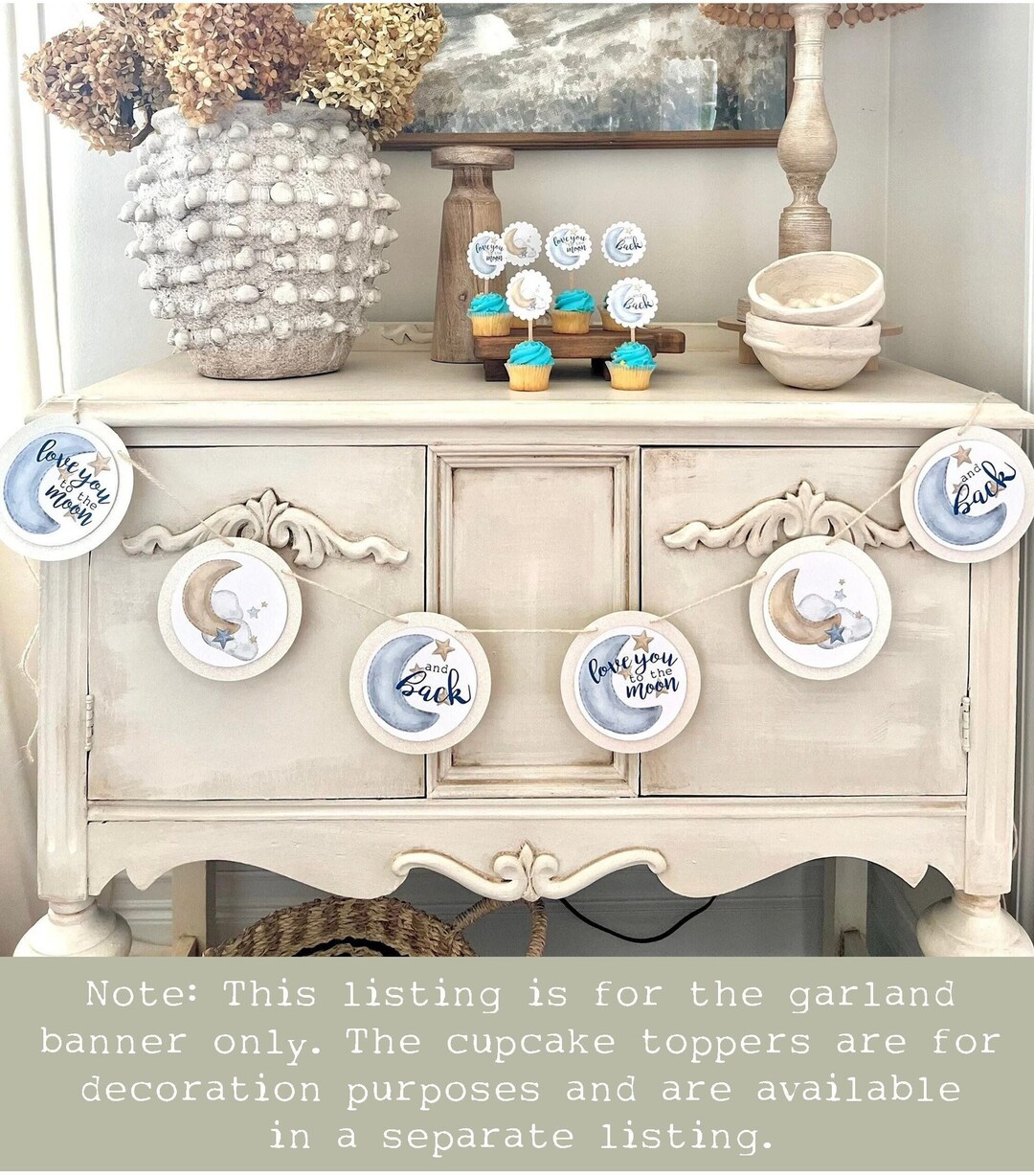 Love You to the Moon & Back Garland | Baby Shower Decor, Birthday ...