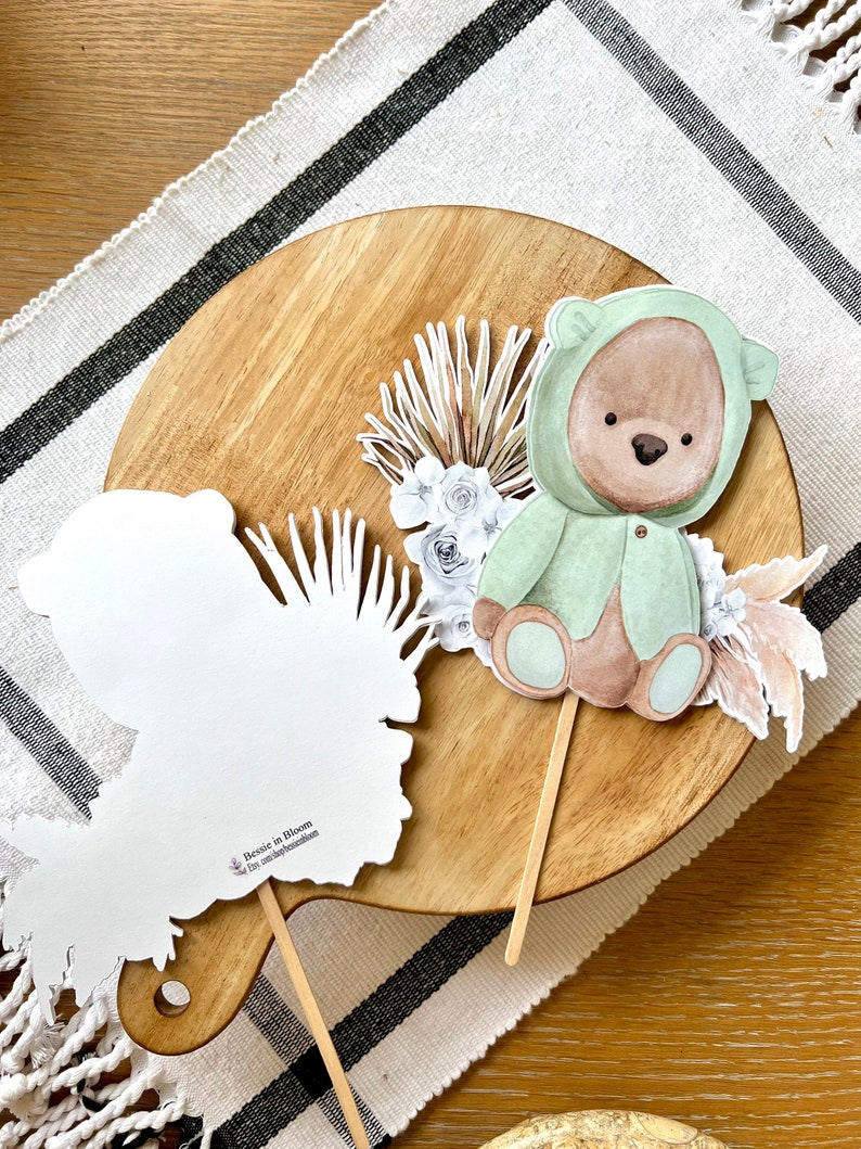 Yellow Teddy Bear Cake Topper Diaper Cake Topper/baby Shower - Etsy