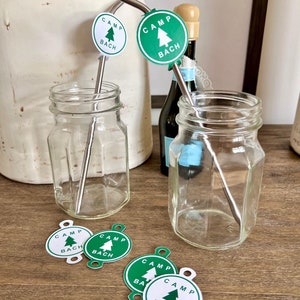 Personalized Camp Bachelorette Paper Straw Toppers (set of 12) | Girls ...