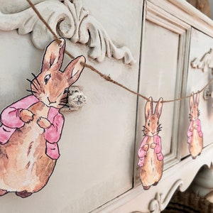 Pink Peter Rabbit Garland | Baby Shower Decor, First Birthday Banner ...