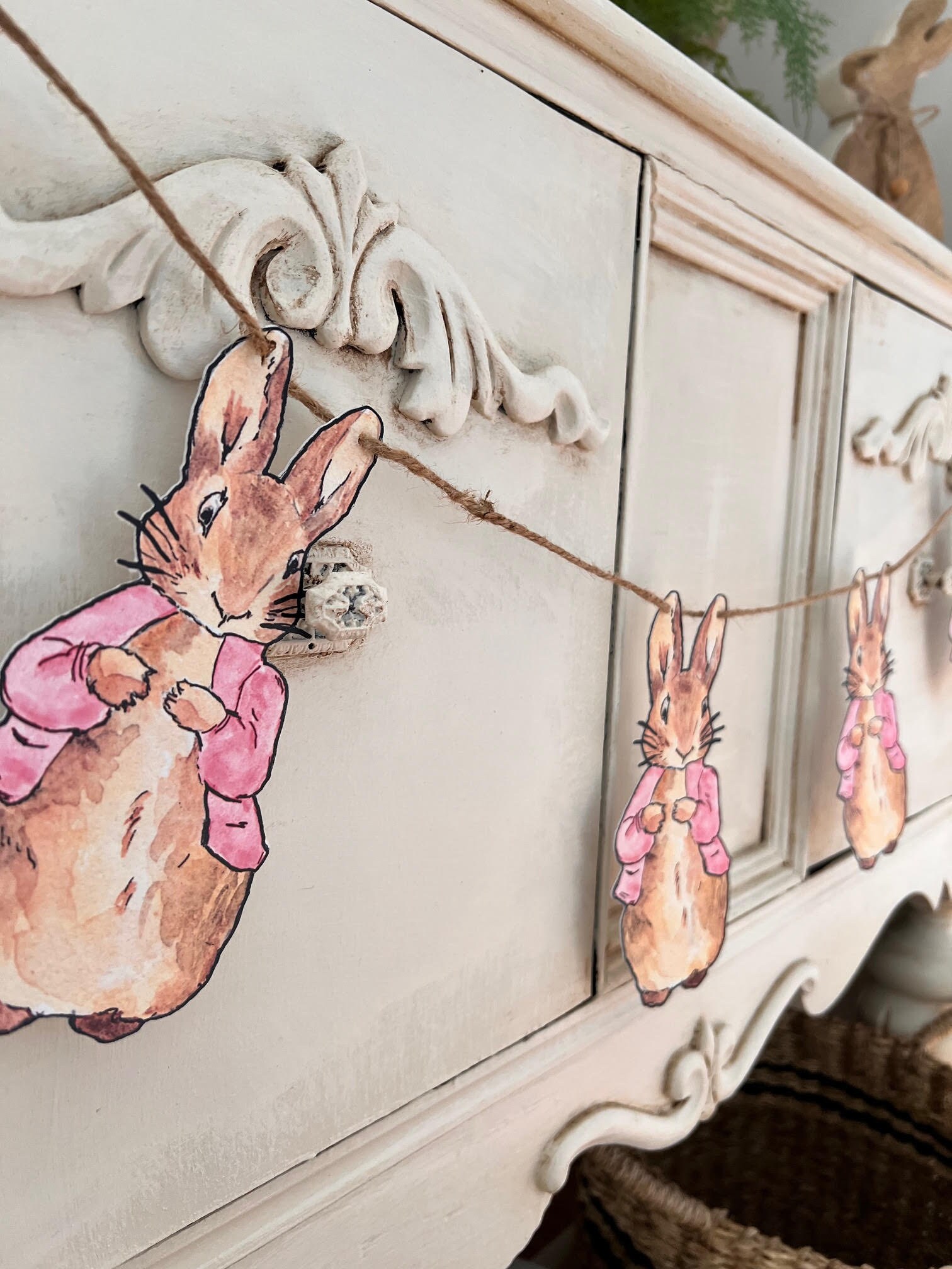 Pink Peter Rabbit Garland | Baby Shower Decor, First Birthday Banner ...