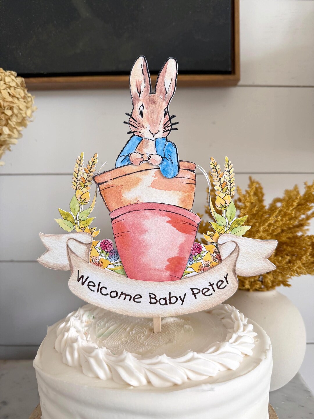 Peter Rabbit Personalized Cake Topper | Beatrix Potter Baby Shower ...