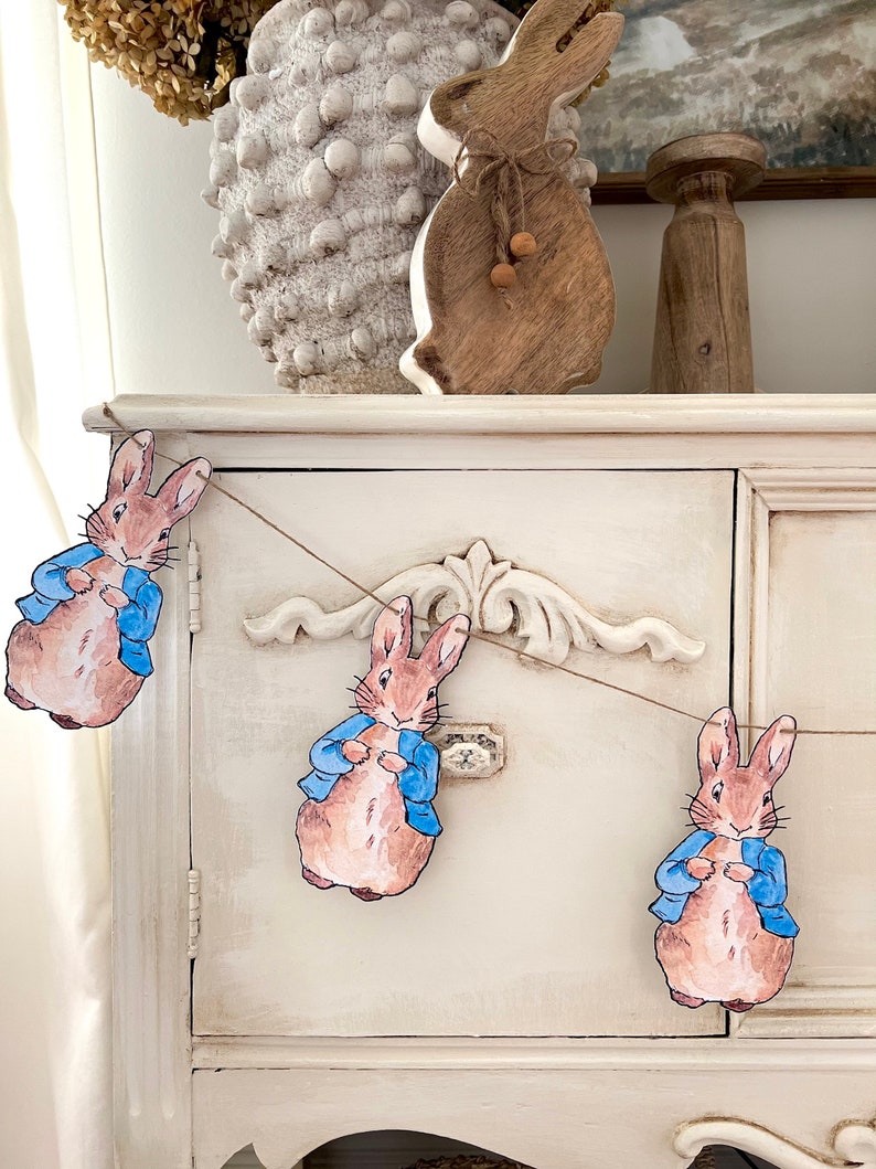 Blue Peter Rabbit Garland | Baby Shower Decor, First Birthday Banner ...