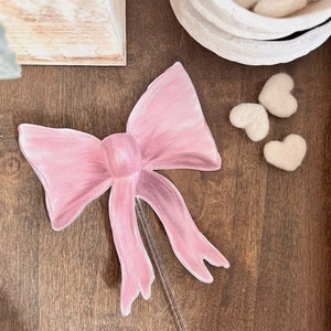 Pink Bow Cake Topper | First Birthday Paper Topper, Bridal Shower Decor ...