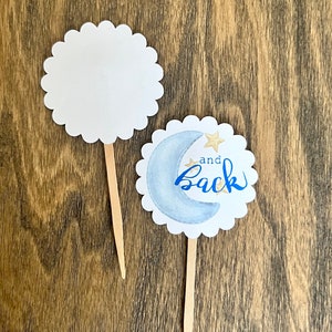 I Love You to the Moon & Back Cupcake Toppers, Set of 12 | Stars and ...