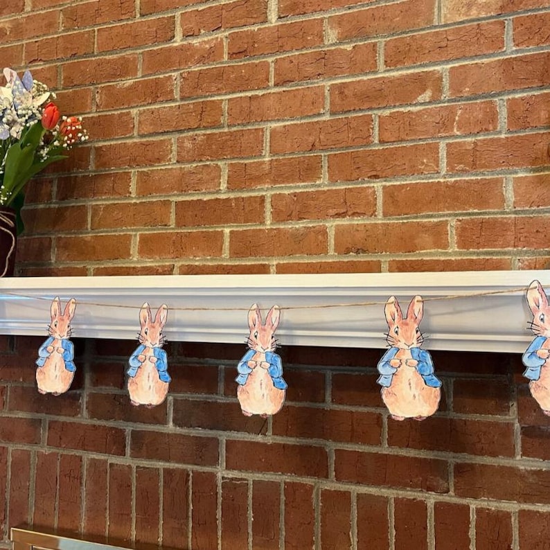 Blue Peter Rabbit Garland | Baby Shower Decor, First Birthday Banner ...