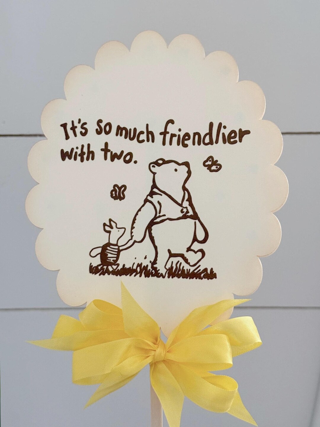 Winnie the Pooh Twins Cake Topper | so Much Friendlier With Two, Gender ...