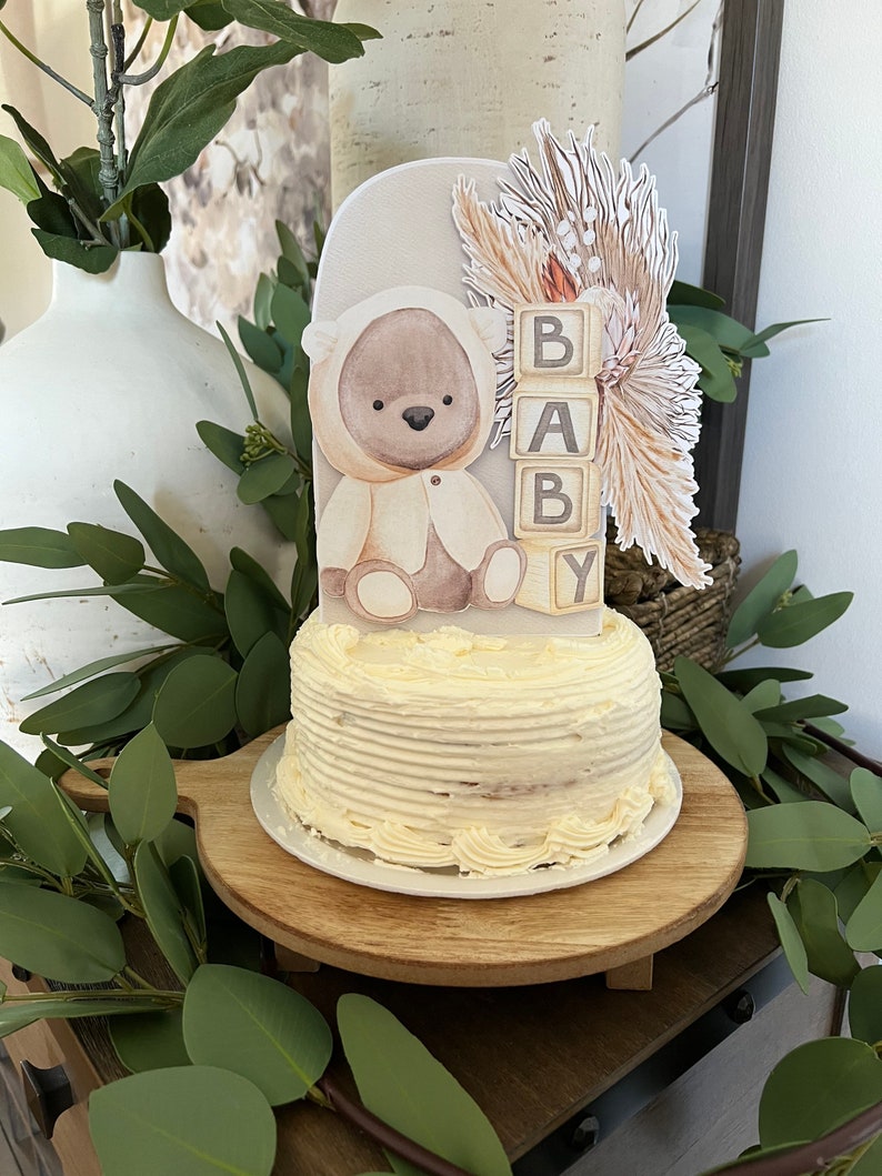 Teddy Bear Cake Topper/diaper Cake Topper/yellow Bear Cake - Etsy