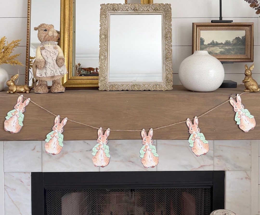 Green Peter Rabbit Garland | Baby Shower Decor, First Birthday Banner ...