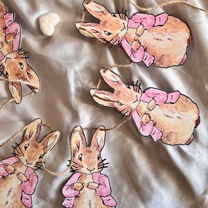 Pink Peter Rabbit Garland | Baby Shower Decor, First Birthday Banner ...