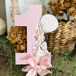 Peter Rabbit Cake Topper/pink Peter Rabbit Topper/cake Centerpiece/pink ...