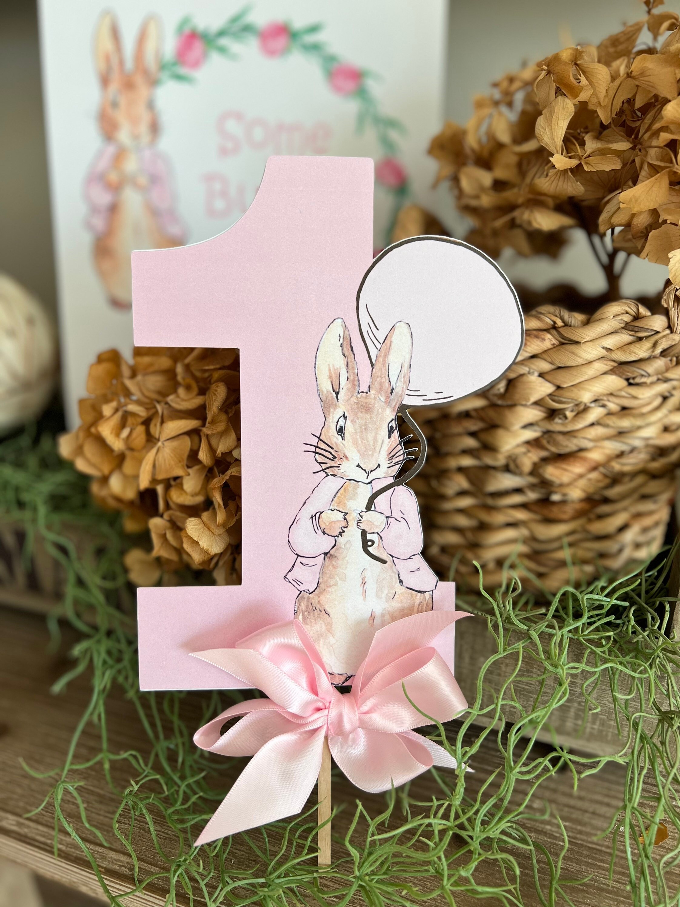 Peter Rabbit Cake Topper/pink Peter Rabbit Topper/cake - Etsy