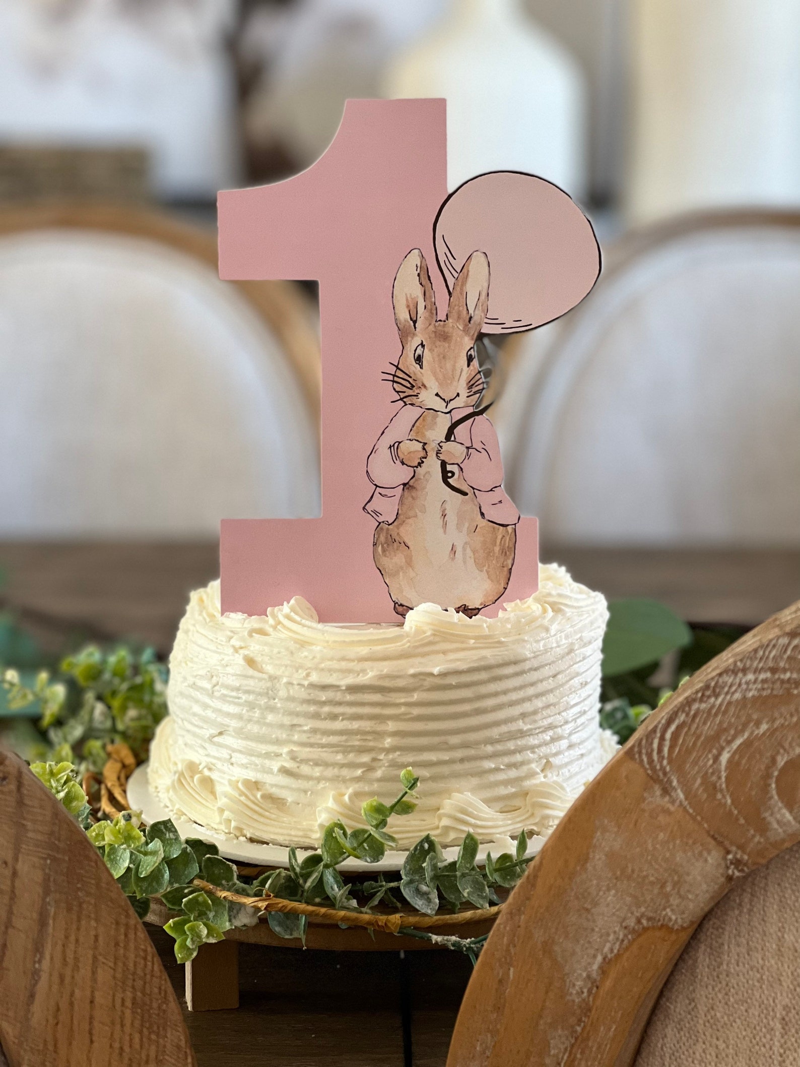 Peter Rabbit Cake Topper/pink Peter Rabbit Topper/cake - Etsy