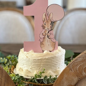 Peter Rabbit Cake Topper/pink Peter Rabbit Topper/cake Centerpiece/pink ...