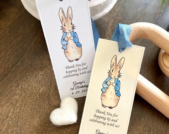 Peter Rabbit Baby Shower Bookmark Favors Personalized Baby Shower ...