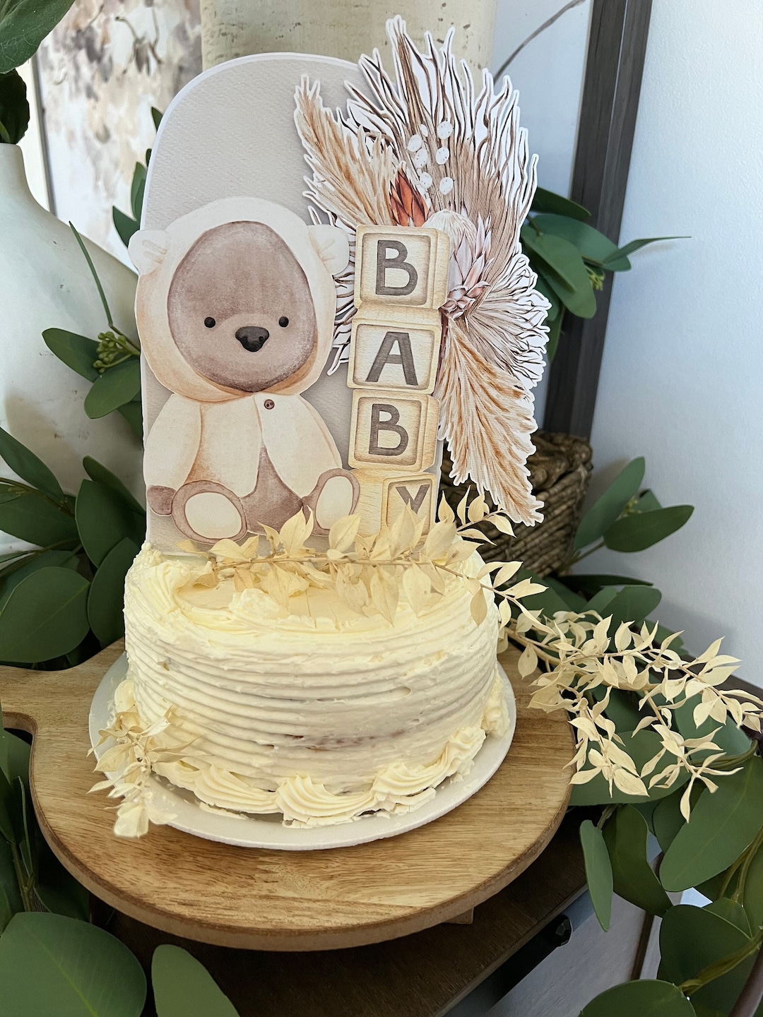 Teddy Bear Cake Topper/diaper Cake Topper/yellow Bear Cake Topper/photo ...