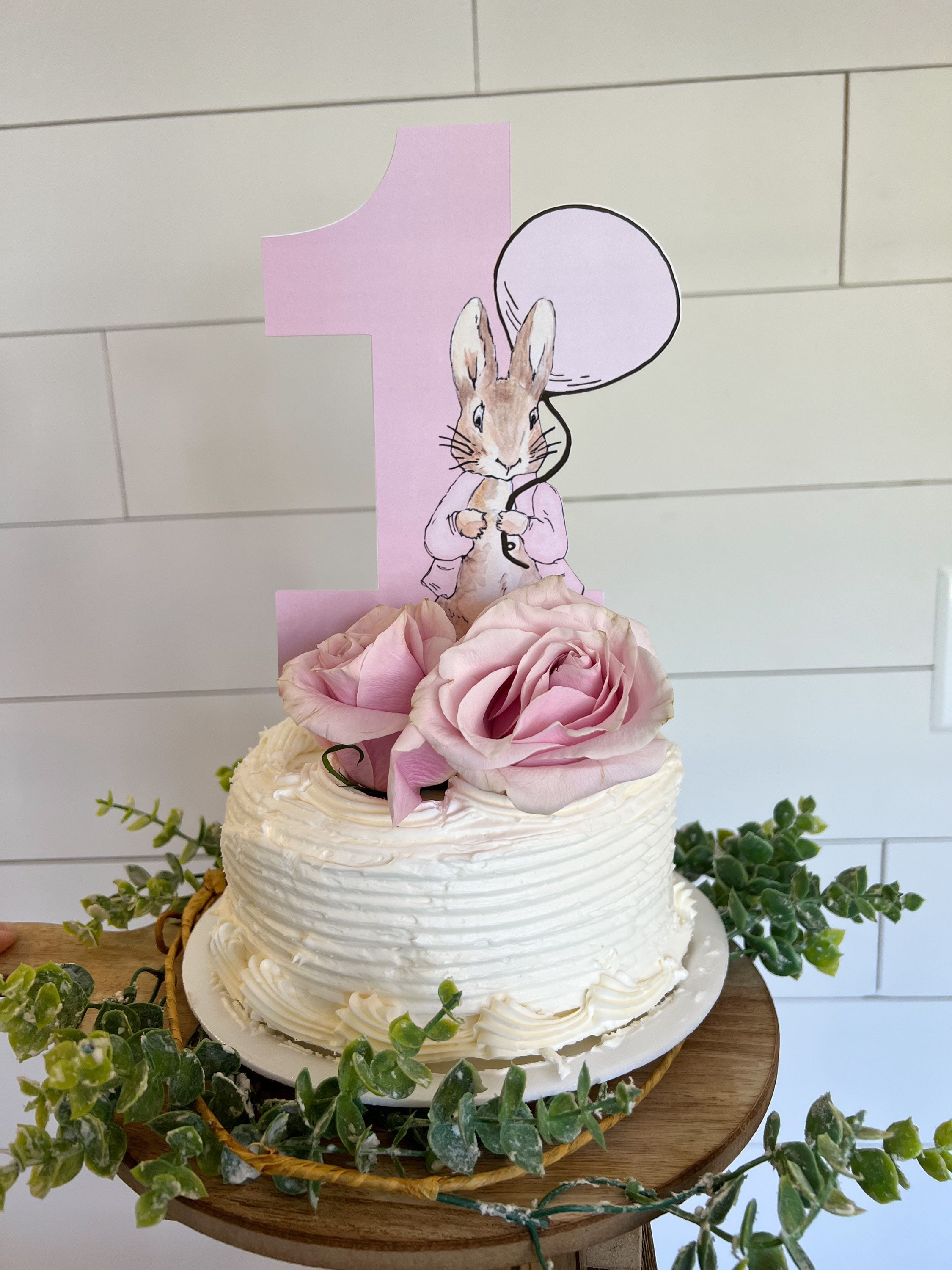 Peter Rabbit Cake Topper/pink Peter Rabbit Topper/cake - Etsy