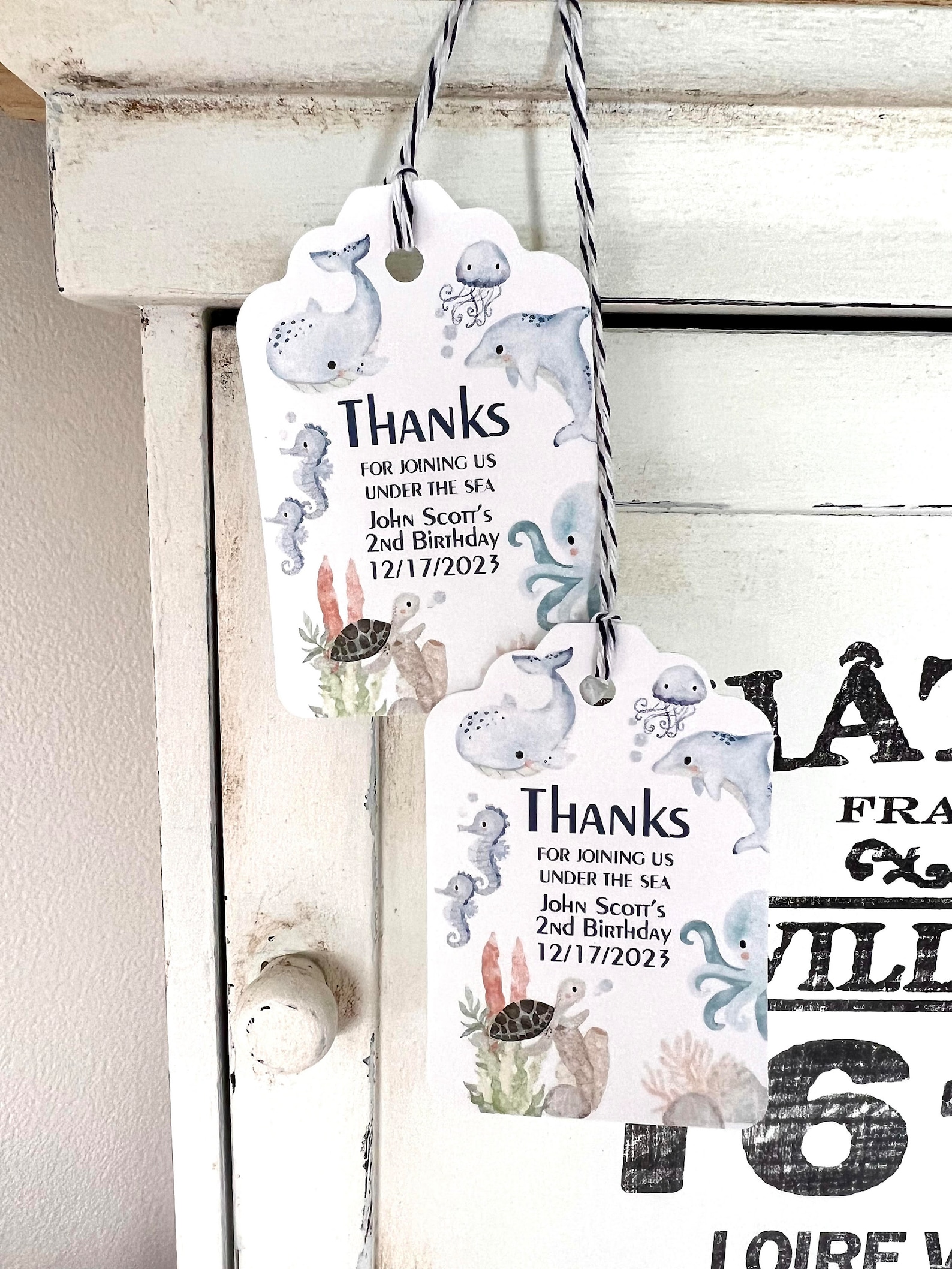 Under the Sea Favor Tags - Set of 12 | Personalized Party Favor Tag ...