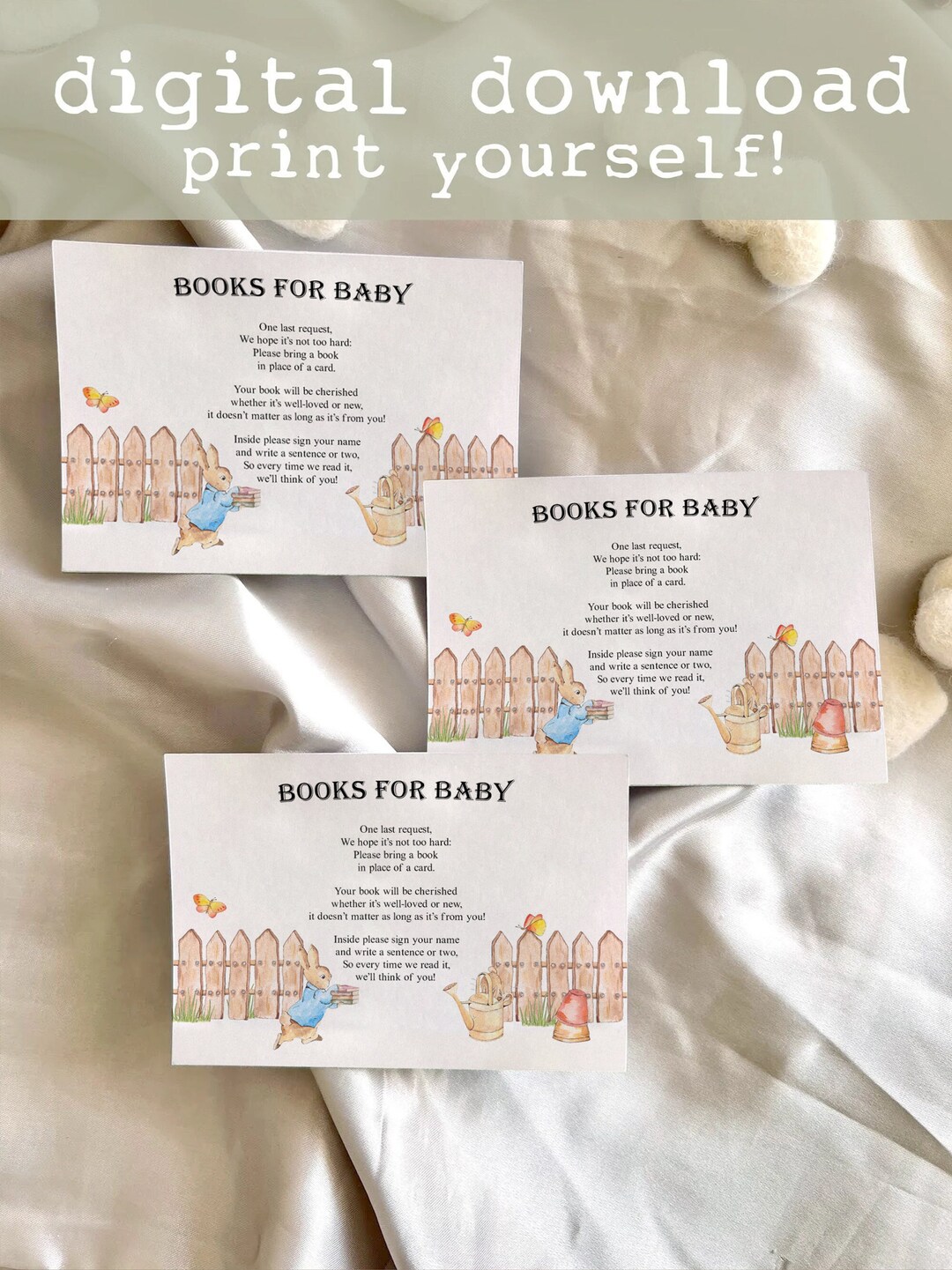 Peter Rabbit Storybook Books for Baby Card DIGITAL DOWNLOAD | Classic ...