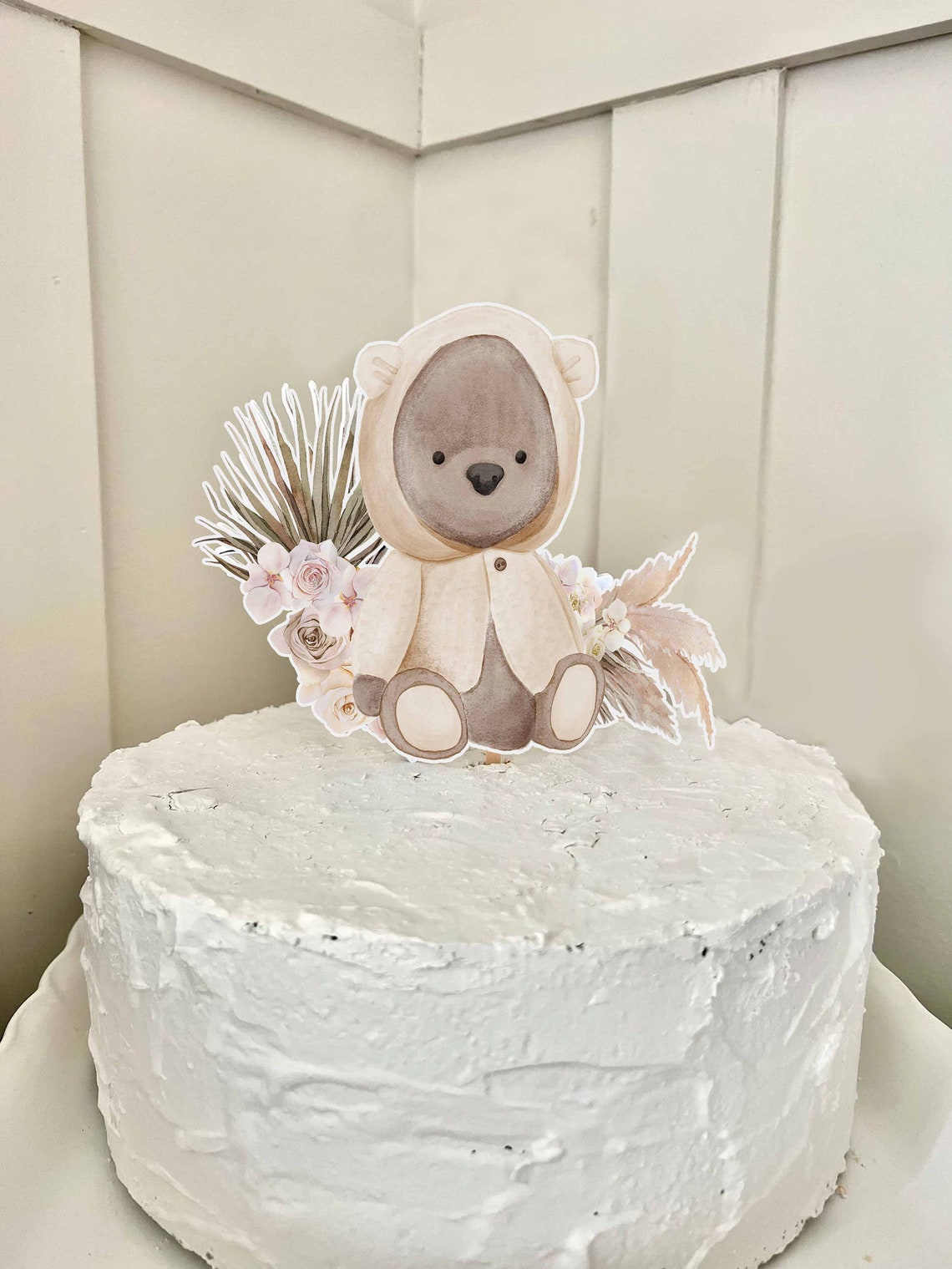 Yellow Teddy Bear Cake Topper Diaper Cake Topper/baby Shower - Etsy