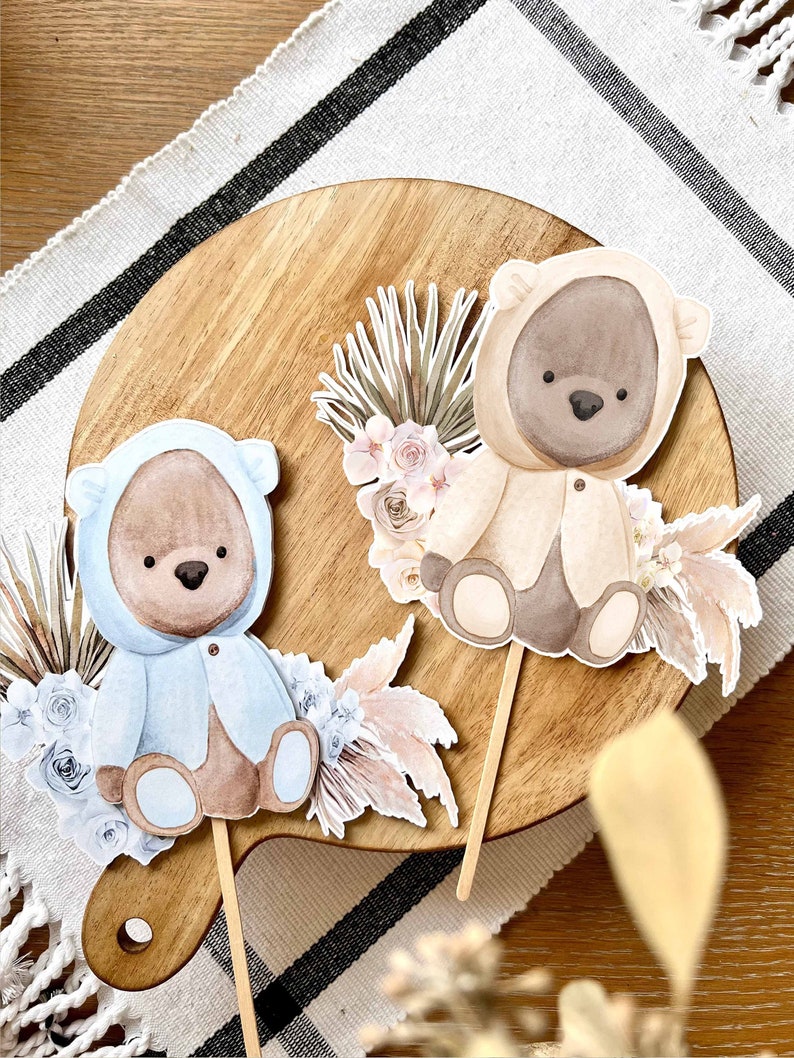 Yellow Teddy Bear Cake Topper Diaper Cake Topper/baby Shower - Etsy