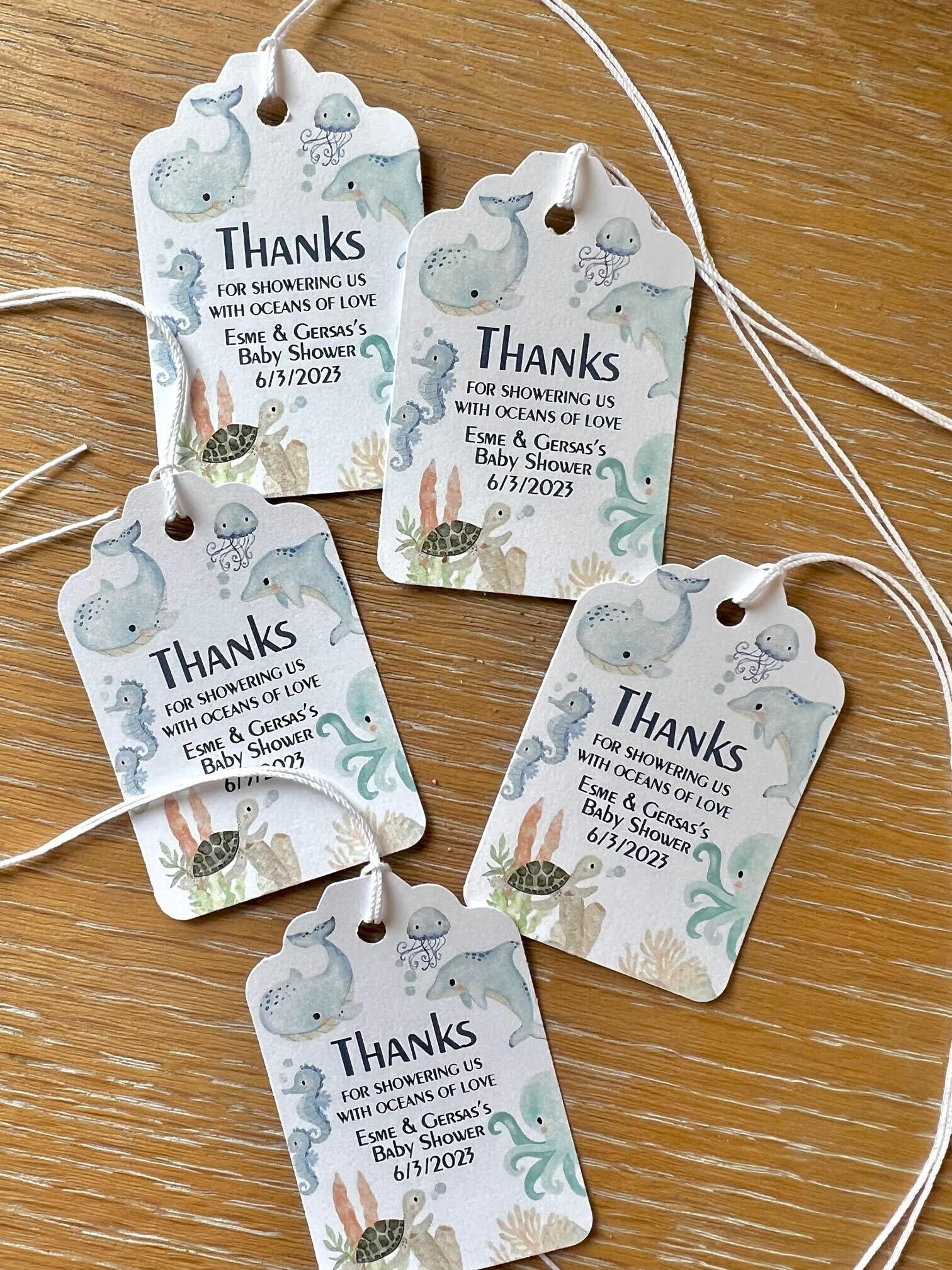 Under the Sea Favor Tags - Set of 12 | Personalized Party Favor Tag ...