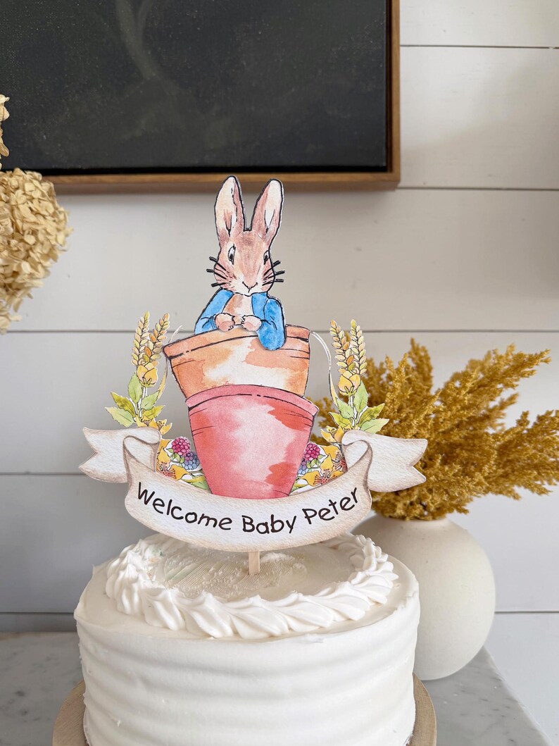 Peter Rabbit Personalized Cake Topper | Beatrix Potter Baby Shower ...