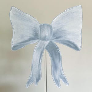 Dusty/baby Blue Bow Cake Topper | 1st Birthday Paper Topper, Bridal ...