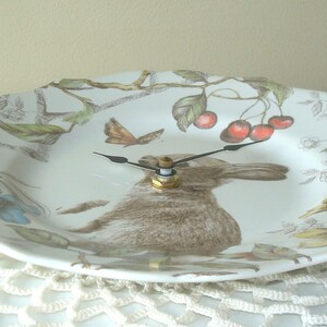 Bunny Clock, 8.5 Inch SILENT Ceramic Wall Clock, Brown Bunny Rabbit ...