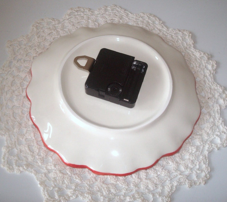 8 Inch Red Poppy Flower Wall Clock SILENT Ceramic Plate Clock - Etsy