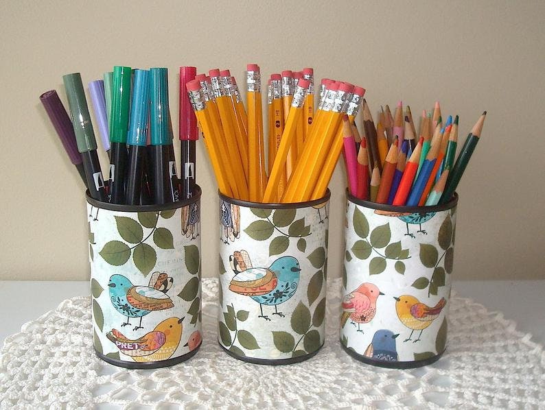 Metal Bird Pencil Holder - Etsy