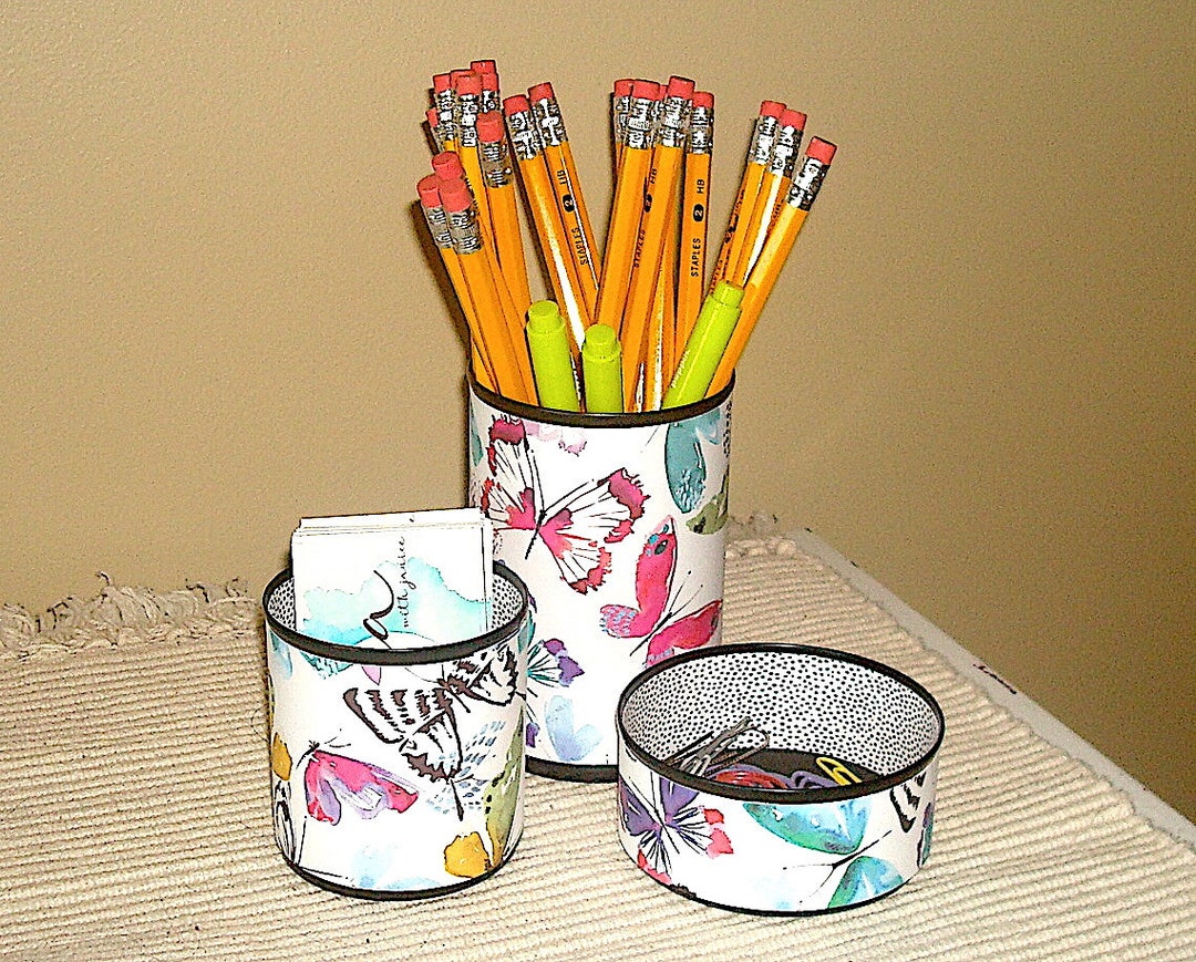 Butterfly Pencil Holder / Watercolor Butterfly Office Desk - Etsy
