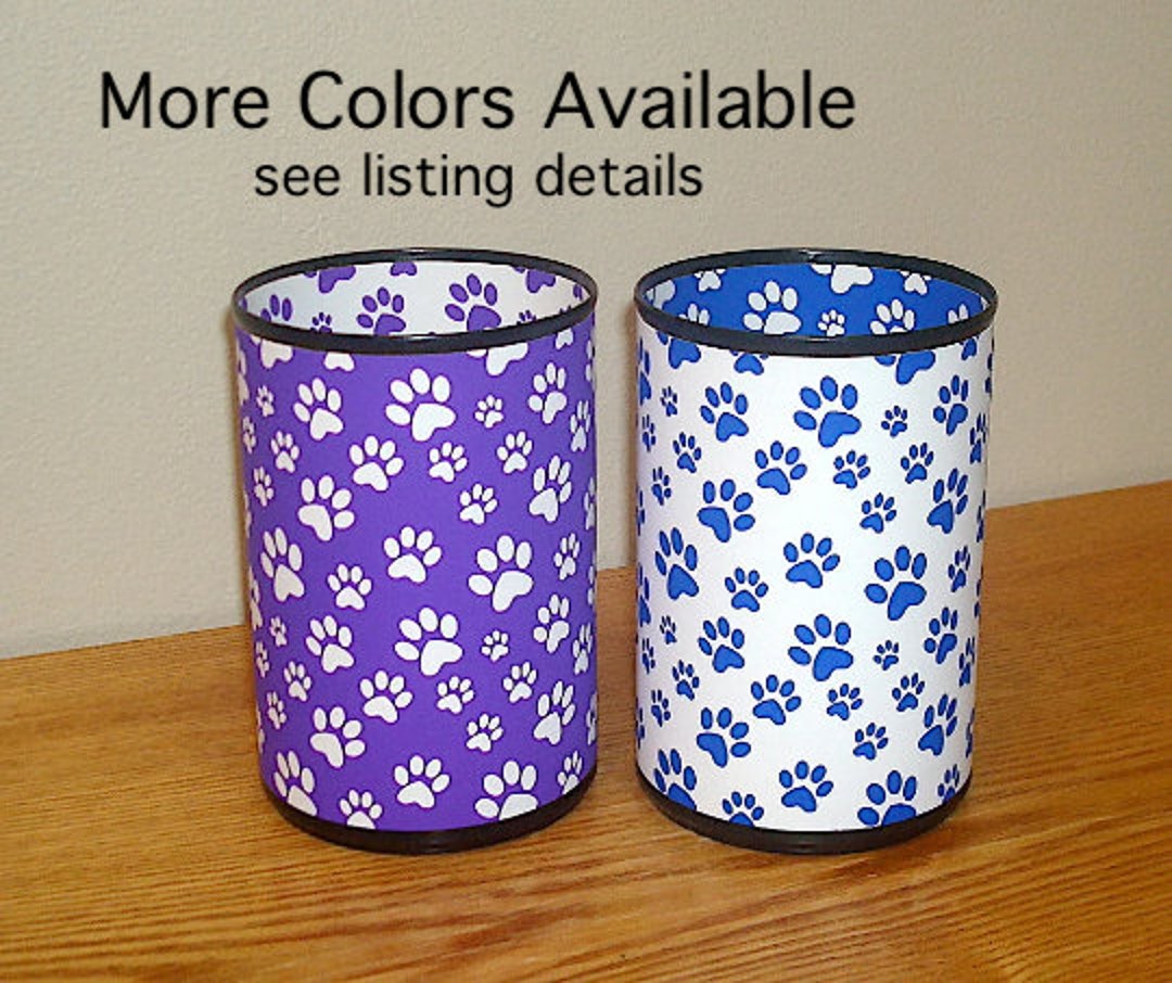 Colorful Paw Prints Desk Accessories - Paw Print Pencil Holder - Animal ...