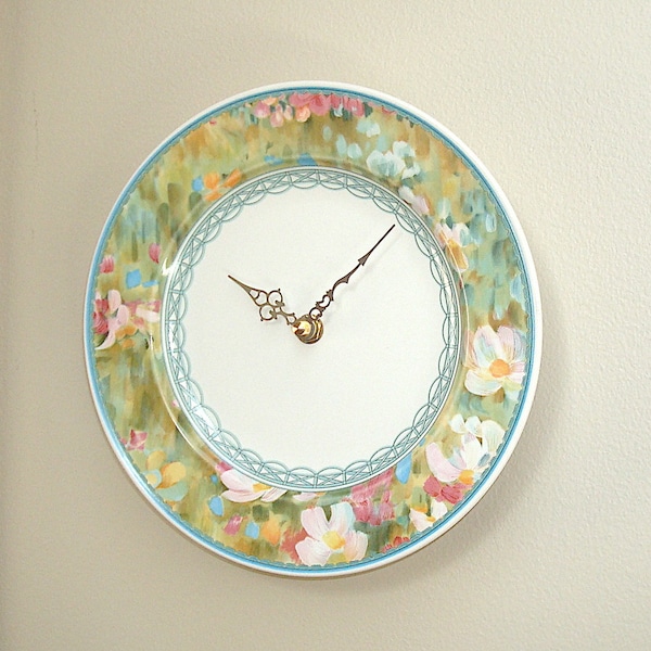Vintage Plate Wall Clock - Etsy