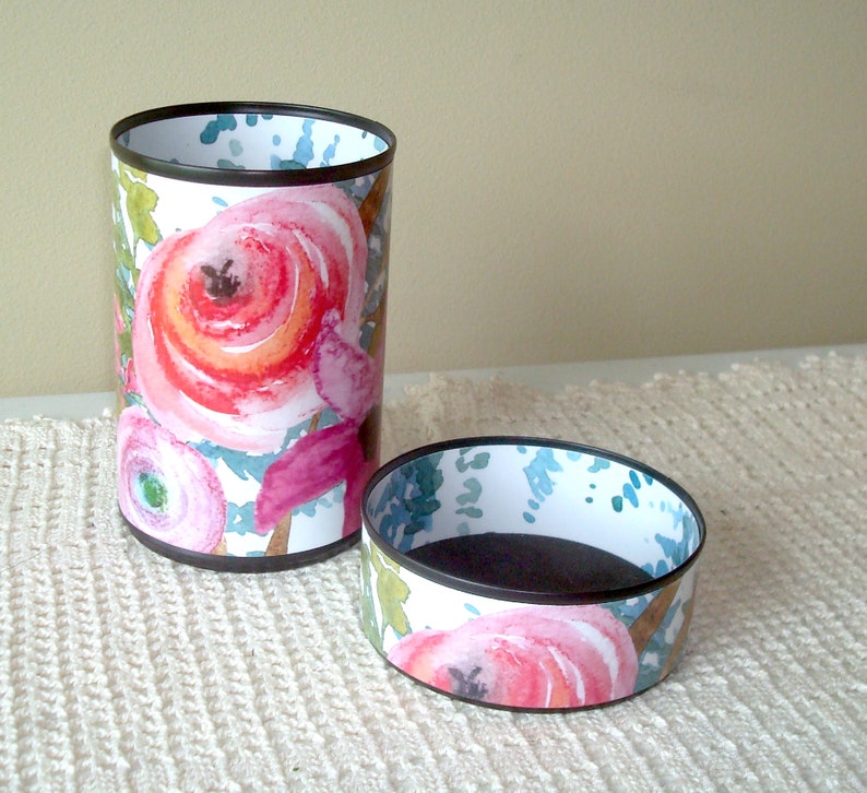 Cute Floral Desk Accessories for Woman Water Color Floral | Etsy