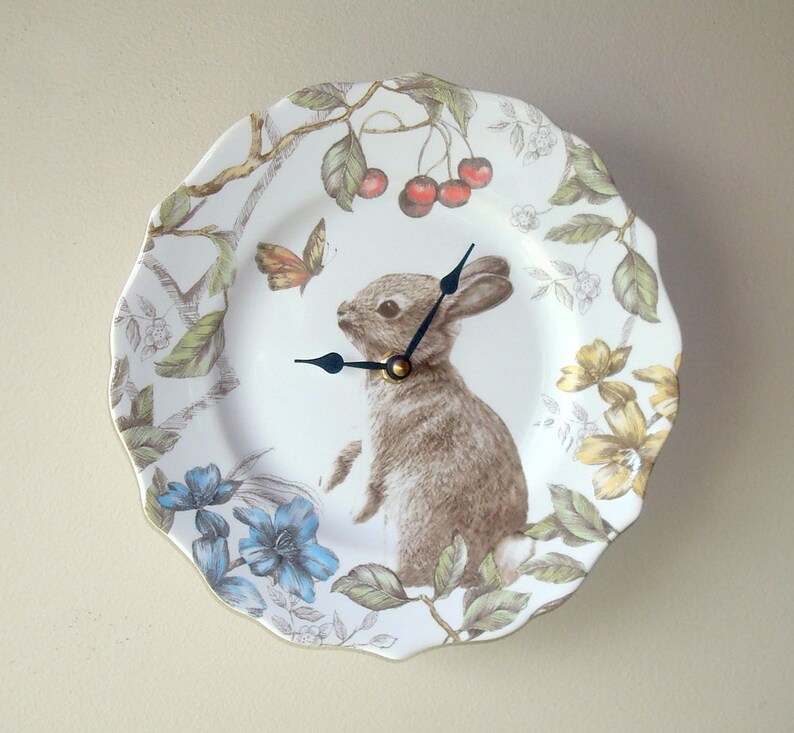Bunny Clock 8.5 Inch SILENT Ceramic Wall Clock Brown Bunny | Etsy