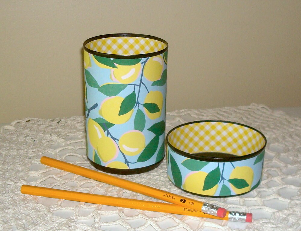 Lemon Desk Organization Lemon Yellow Pencil Holder 1413 Lemon Desk ...