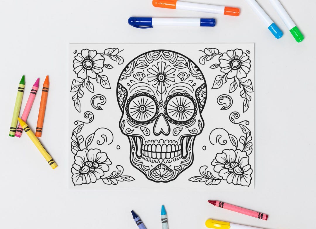 3 Calavera Coloring Pages - Etsy