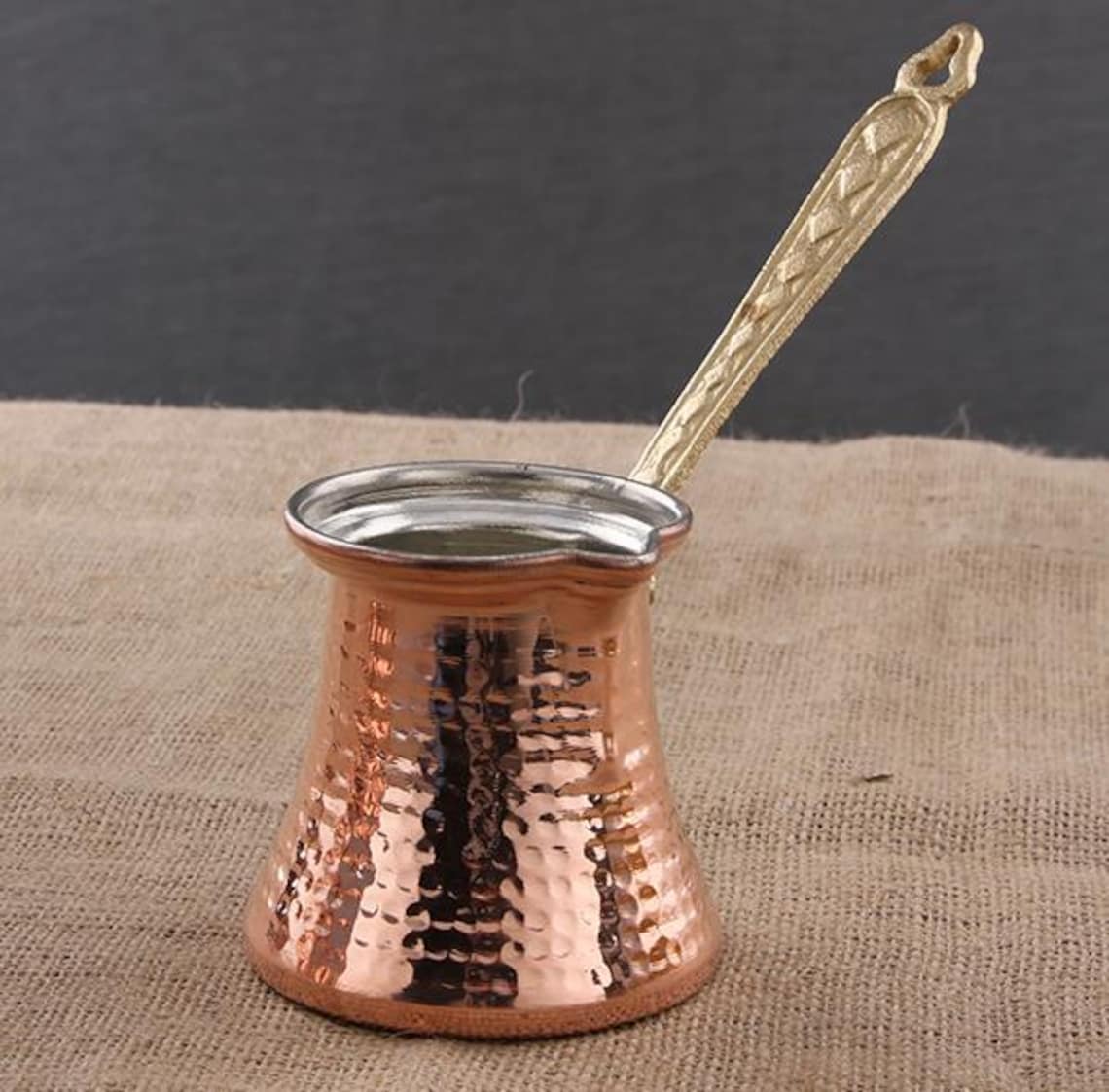 Handcrafted Turkish Copper Coffee Pot, Traditional Cezve Ibrik, Artisan ...