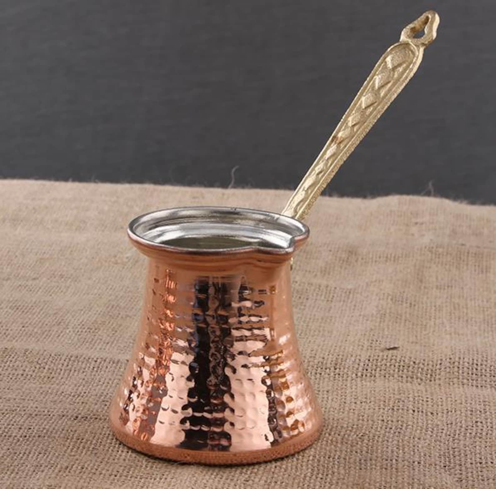 Handcrafted Turkish Copper Coffee Pot, Traditional Cezve Ibrik, Artisan ...