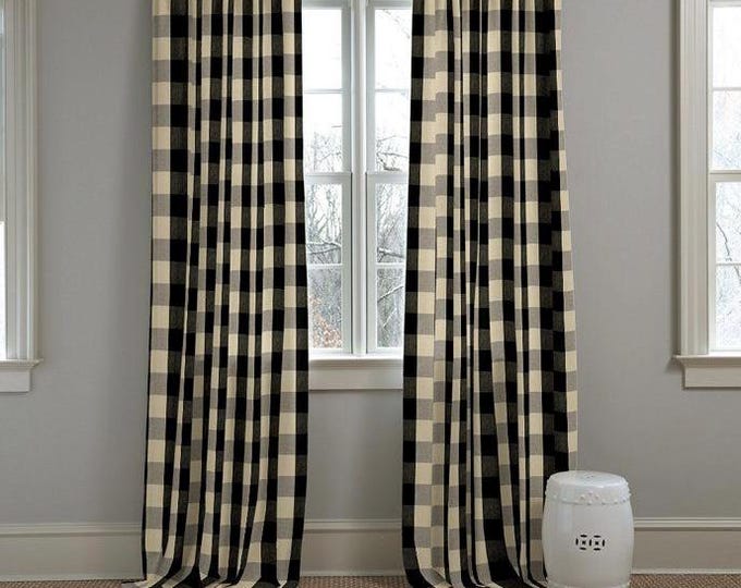 Buffalo Plaid Curtain Panels - 27 Color Options - Custom Buffalo Check ...