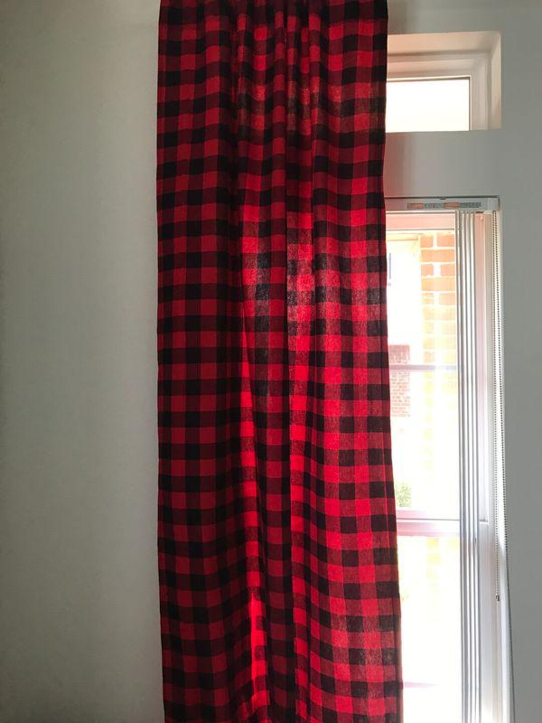 Buffalo Plaid Curtain Panels Red and Black Buffalo Check Custom ...