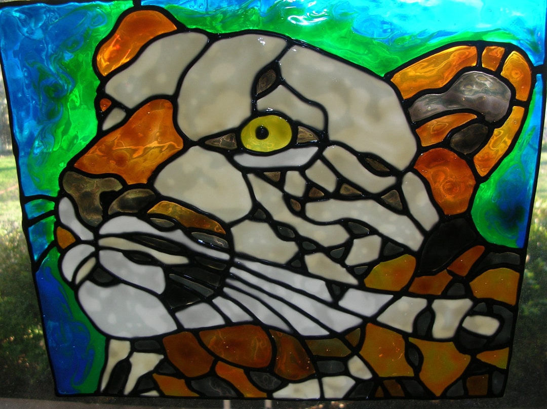 Leopard Stained Glass Window Cling 8 X 10 Wide - Etsy