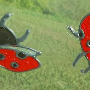 6 Ladybugs-stained Glass Window Cling - Etsy